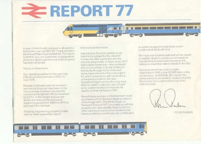 BRITISH RAILWAYS REPORT 77 Peter Parker HST Intercity 125 Class 313 EMU ...