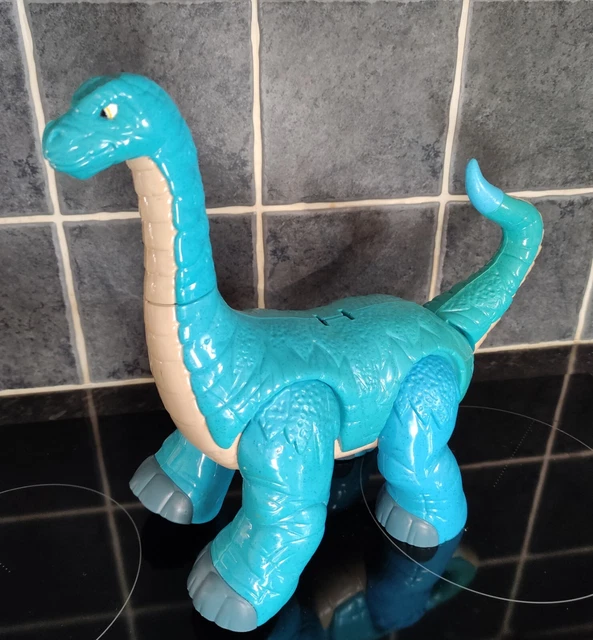 FISHER-PRICE IMAGINEXT BLUE Apatosaurus Dinosaur 11 Inches Tall 2010 £ ...
