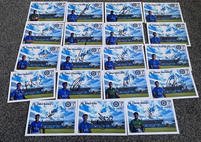 STOCKPORT COUNTY FOOTBALL Club 2025/26 Signed 19 6x4 photos of the ...