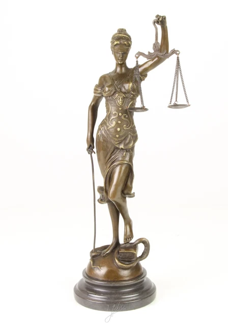 9973254-DS SCULPTURE EN Bronze Justitia Déesse De La Justice 12x13x40cm EUR 402,35 - PicClick FR