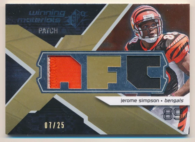 2008 SPX WINNING Materials AFC/NFC double patch 25 #WMSI maillot Jerome ...