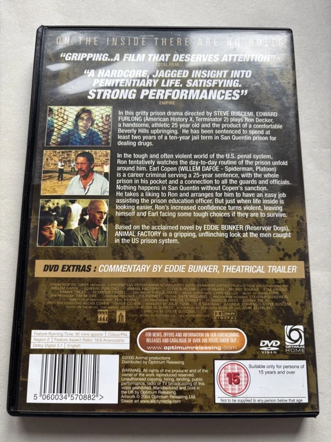 ANIMAL FACTORY FILM 15 rating DVD 2000 Crime Drama, £2.40 - PicClick UK