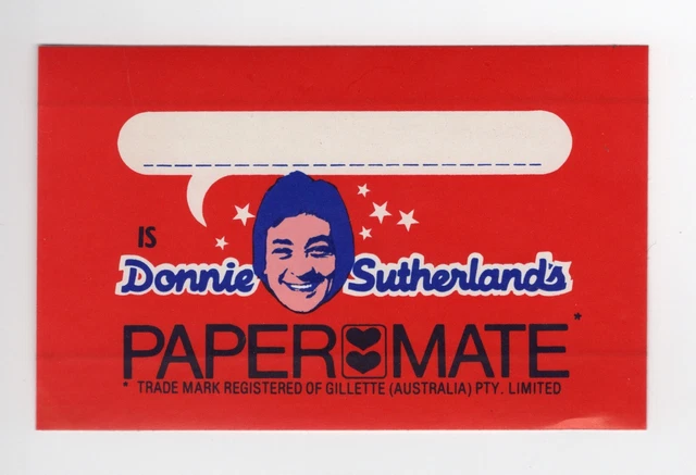 AUSTRALIAN STICKER OF Australian TV Presenter 'Donnie Sutherland’ 1980s ...