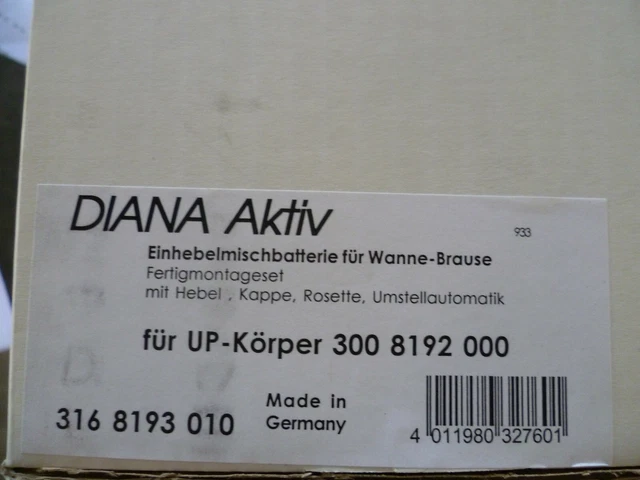SAM DIANA AKTIV UP-Duscharmatur chrom Nr. 3138193010 EUR 89,00 ...