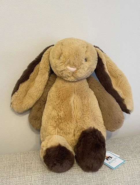 JELLYCAT PATCHWORK BROWN Bunny Brand New With Tags - RARE Genuine £53. ...