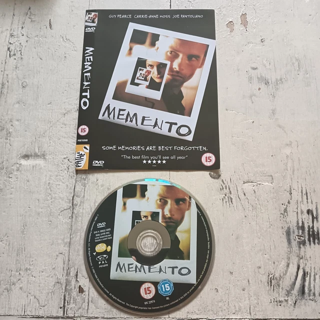 MEMENTO DVD DISC & Artwork Sleeve Only - Guy Pearce Carrie Anne Moss Uk ...