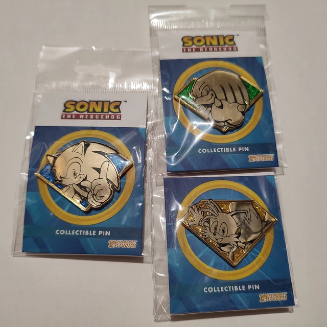 SONIC THE HEDGEHOG Sonic Knuckles and Tails Enamel Pins Set Of 3 Badges ...
