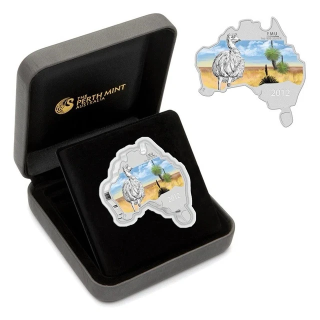 2012 AUSTRALIAN MAP Shaped Emu 1oz Silver Coin £89.12 - PicClick UK