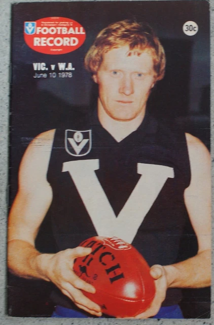 1978 VFL FOOTBALL Record Victoria v West Australia $20.00 - PicClick AU