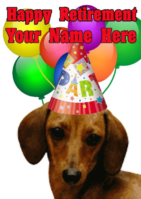 DACHSHUND DOG HAPPY Retirement Party carte codedu salutations ...