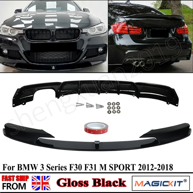 FOR BMW F30 F31 M Performance Body Kit Front Splitter Rear Diffuser ...