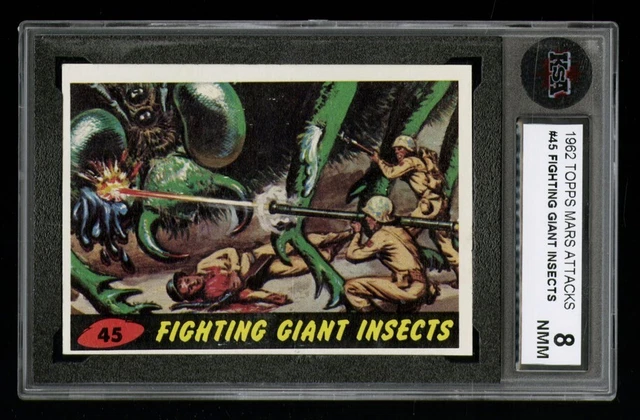 1962 MARS ATTACKS 45 Insectes Géants Combattant Ksa 8 Carte Topps ...