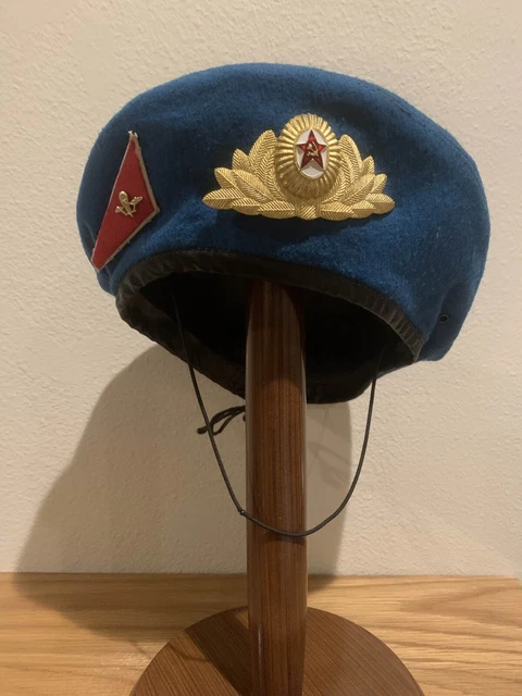 ORIGINAL SOVIET / Russian Army Officer Paratrooper VDV Beret Dated 1990 ...