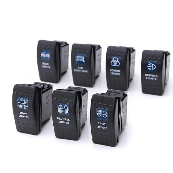 12V 20A BAR ARB Carling Rocker Toggle Switch Blue Car Boat Cabin Light ...