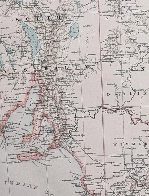1895 ANTIQUE MAP Victoria & New South Wales Australia $93.53 - PicClick AU