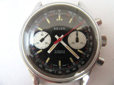 VINTAGE KELEK SWISS Chronograph Valjoux 7733 Men's Watch 1960s 1970s £ ...