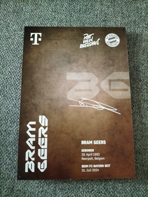 AUTOGRAMMKARTE BRAM GEERS FC Bayern München 2024/25 Satzkarte FCB EUR 1 ...