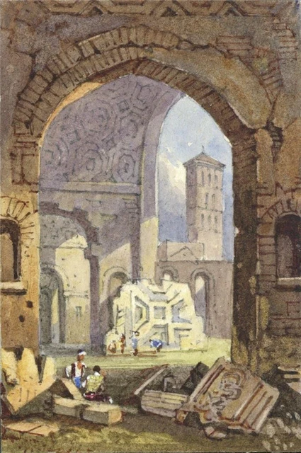 STYLE OF SAMUEL Prout Temple Of Peace Rome Watercolour Painting 19th ...