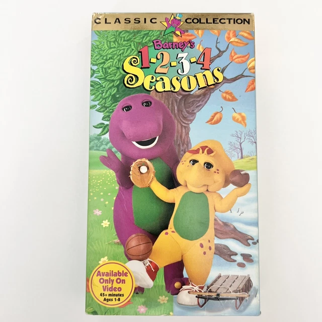 BARNEY - BARNEYS 1-2-3-4 Seasons (VHS, 1996) Summer Fall Spring Winter ...