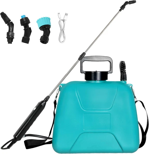 BATTERY POWERED SPRAYER, 5L Electric Weed Sprayer, 3 Mist Nozzles ...