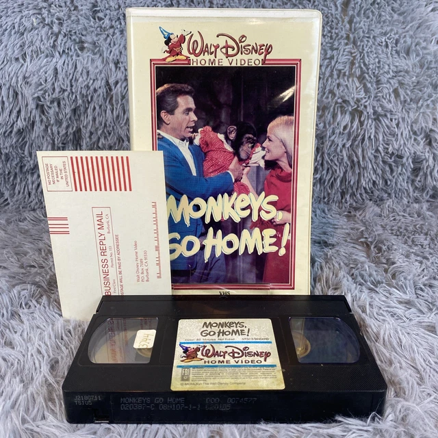 MONKEYS, GO HOME! VHS Tape Walt Disney Home Video Dean Jones White ...