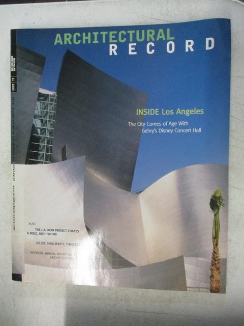 ARCHITECTURAL RECORD MAGAZINE Nov 2003 Frank Gehry Disney Concert Hall ...