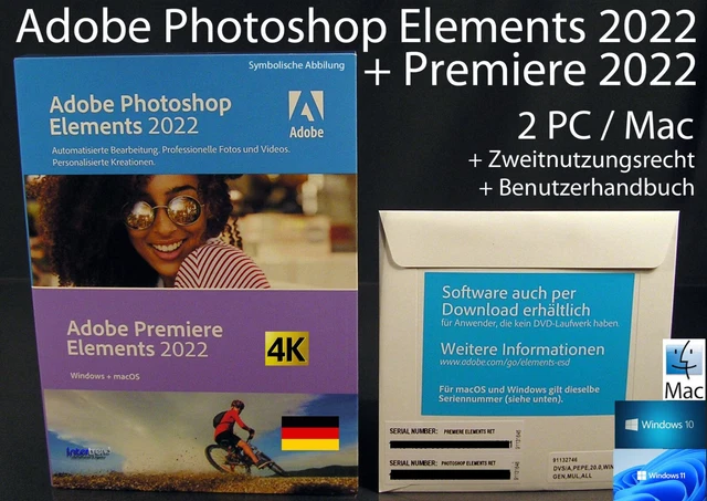 ADOBE PHOTOSHOP ELEMENTS 2022 & Premiere Elements 2022 Vollversion 2 ...