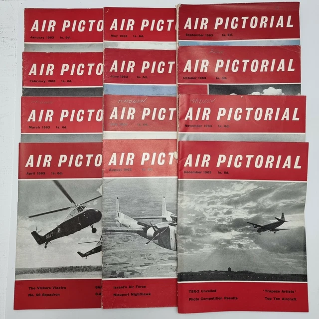 AIR PICTORIAL MAGAZINE Complete Year JAN-DEC 1963 - 12 Monthly Issues ...