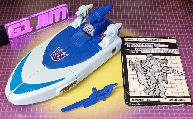 VINTAGE HASBRO TRANSFORMERS G1 Decepticon Sweeps Jet Scourge Complete w ...