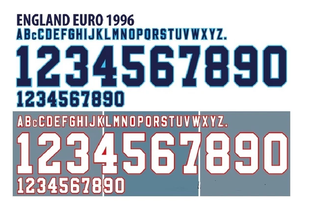 ENGLAND EURO 96 Home Away Football Nameset shirt Choose Name and 2 ...