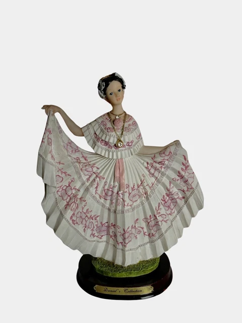 MONTEFIORI COLLECTION ITALY FIGURINE LADY In pink floral dress dancing ...