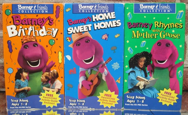 BARNEY & FRIENDS Home Sweet Homes Barney's Birthday , Rhymes VHS RARE ...
