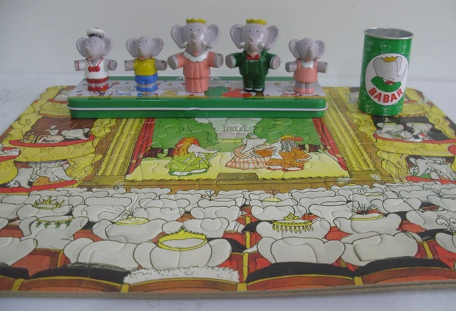 5 FIGURINES BABAR ET SA FAMILLE * VINTAGE années 1990 * bon état *plus ...