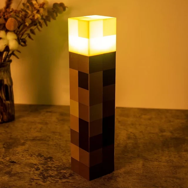 MC GAME BROWNSTONE Torch Lamp LED Night Light 4 Color USB Bedroom Decor ...