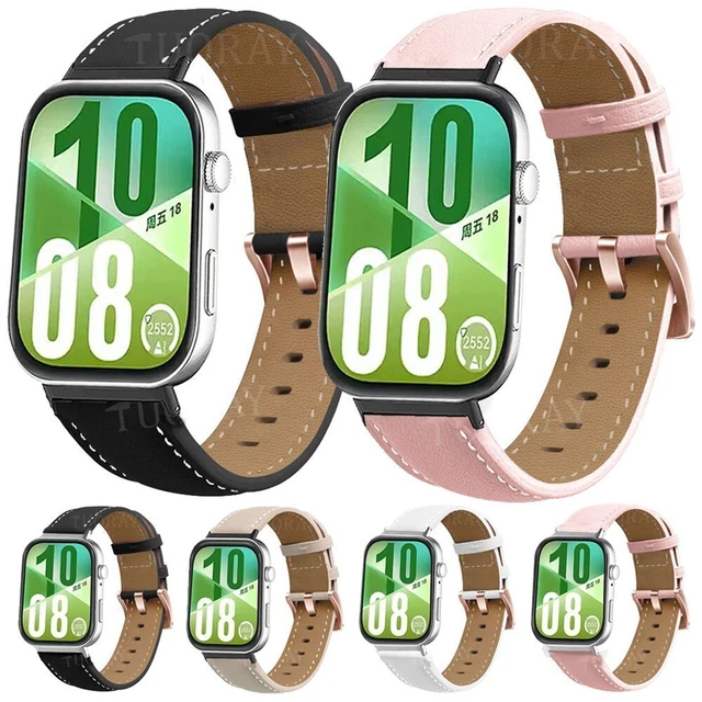 FOR HUAWEI WATCH Fit 3/Fit 4/Fit 4 Pro Replacement Leather Strap Band ...