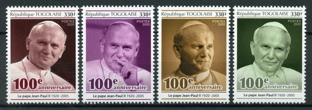 TOGO POPE JOHN Paul II Stamps 2020 MNH Popes Famous People 4v Set $10. ...