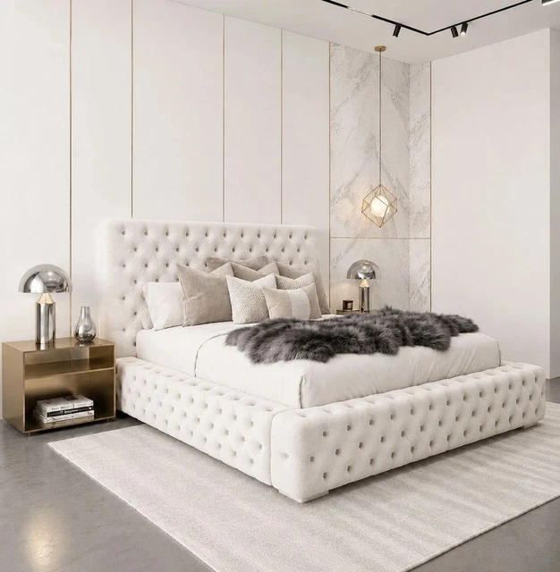 CHESTERFIELD CRUSHED VELVET Ambassador Bed With & Without Mattress|A+ £ ...