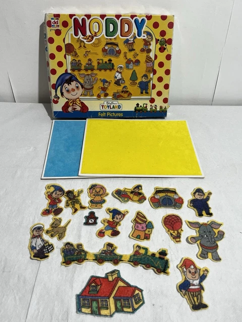 NODDY FELT PICTURES Fuzzy Felt Style Blytons Toyland Dekkertoys Vintage ...