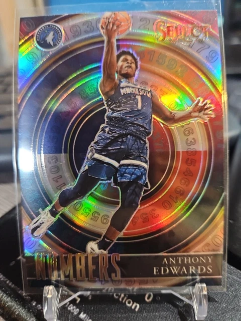 ANTHONY EDWARDS RC Numbers Blue/Red #15 Panini Select 2020-21 $34.00 ...