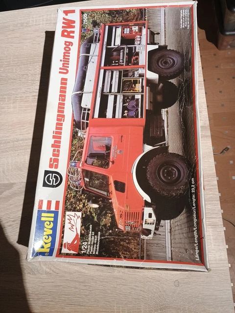 REVELL 7505 SCHLINGMANN Unimog RW1 Feuerwehr Modellbausatz 1:24 In OVP ...