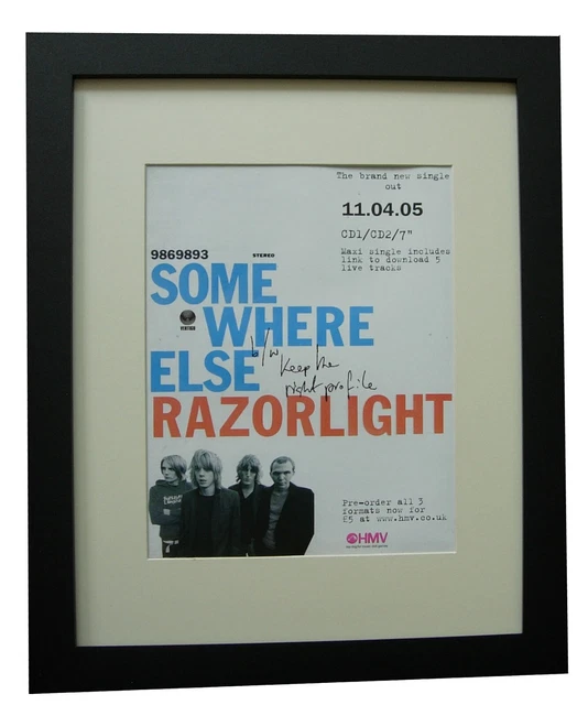 RAZORLIGHT+SOMEWHERE ELSE+POSTER+AD+FRAMED+RARE ORIGINAL 2005+Express ...