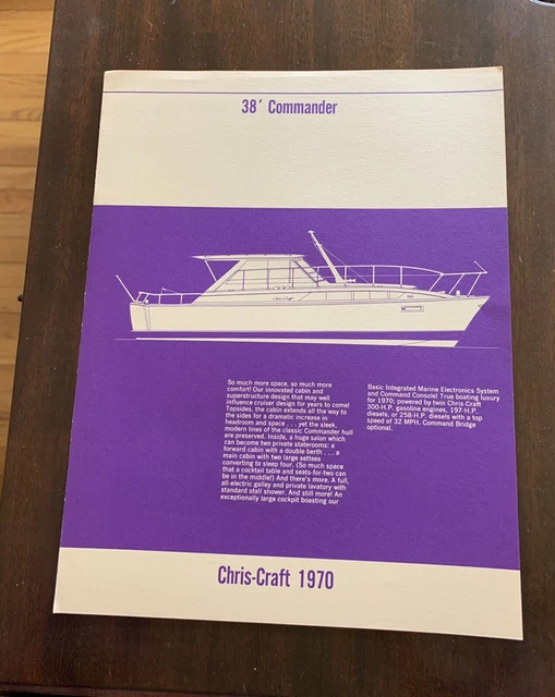 NOS CHRIS CRAFT 1970 55' Commander Specifications Schematic Price ...