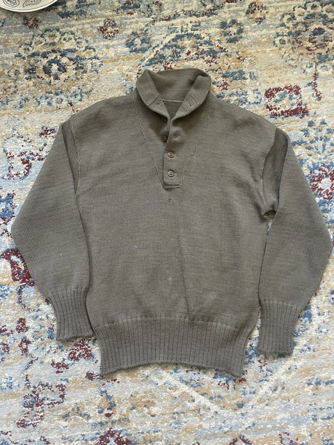 WWII WW2 US 1940sHigh Neck Brown Wool Knitted Sweater Large £71.70 ...