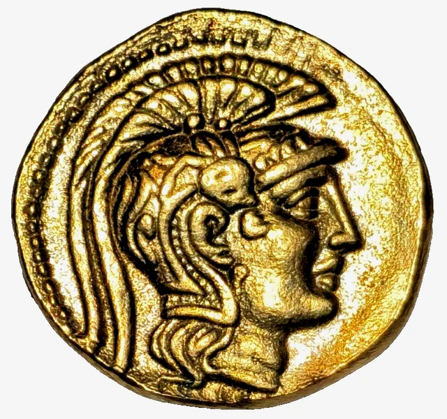 ANCIENT GREEK Gold Electrum Low Carat Drachm Coin Of Athena/Owl.2,9 Gr ...