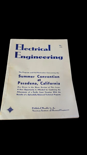 ELECTRICAL ENGINEERING MAGAZINE March 1936 by American Institute ...