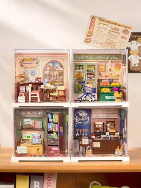 ROLIFE DIY AFTERNOON Tea Book Bakery Fruit Store Mini Series DollHouse ...