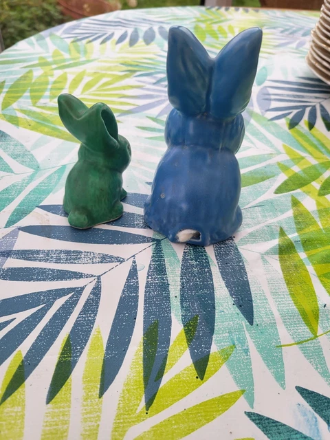 SYLVAC? COTTON TAIL Bunny Blue Snub nose Rabbit Green Art Deco £55.00 ...