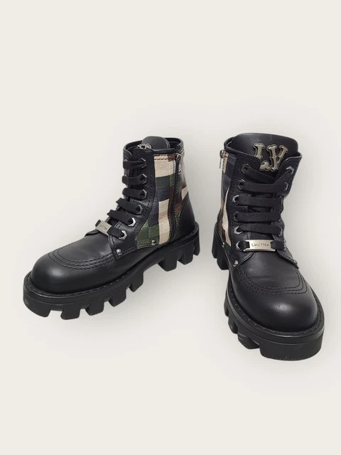 LOUIS VUITTON DAMIER Camouflage LV Checker Combat Boots 147837666 ...