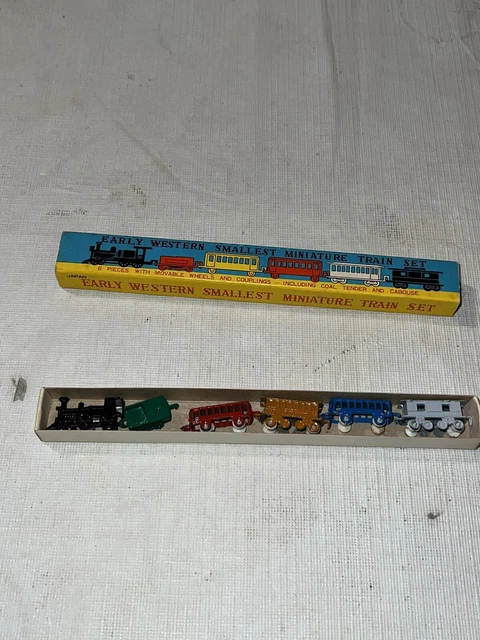 VINTAGE 1960'S EARLY Western Smallest Miniature Train Set Complete 6 ...