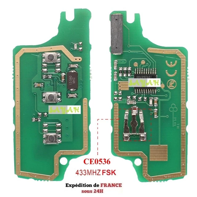 ELECTRONIQUE POUR COQUE De Clé 3 Boutons Citroën C4, C5 Fsk Réf Ce0536 ...